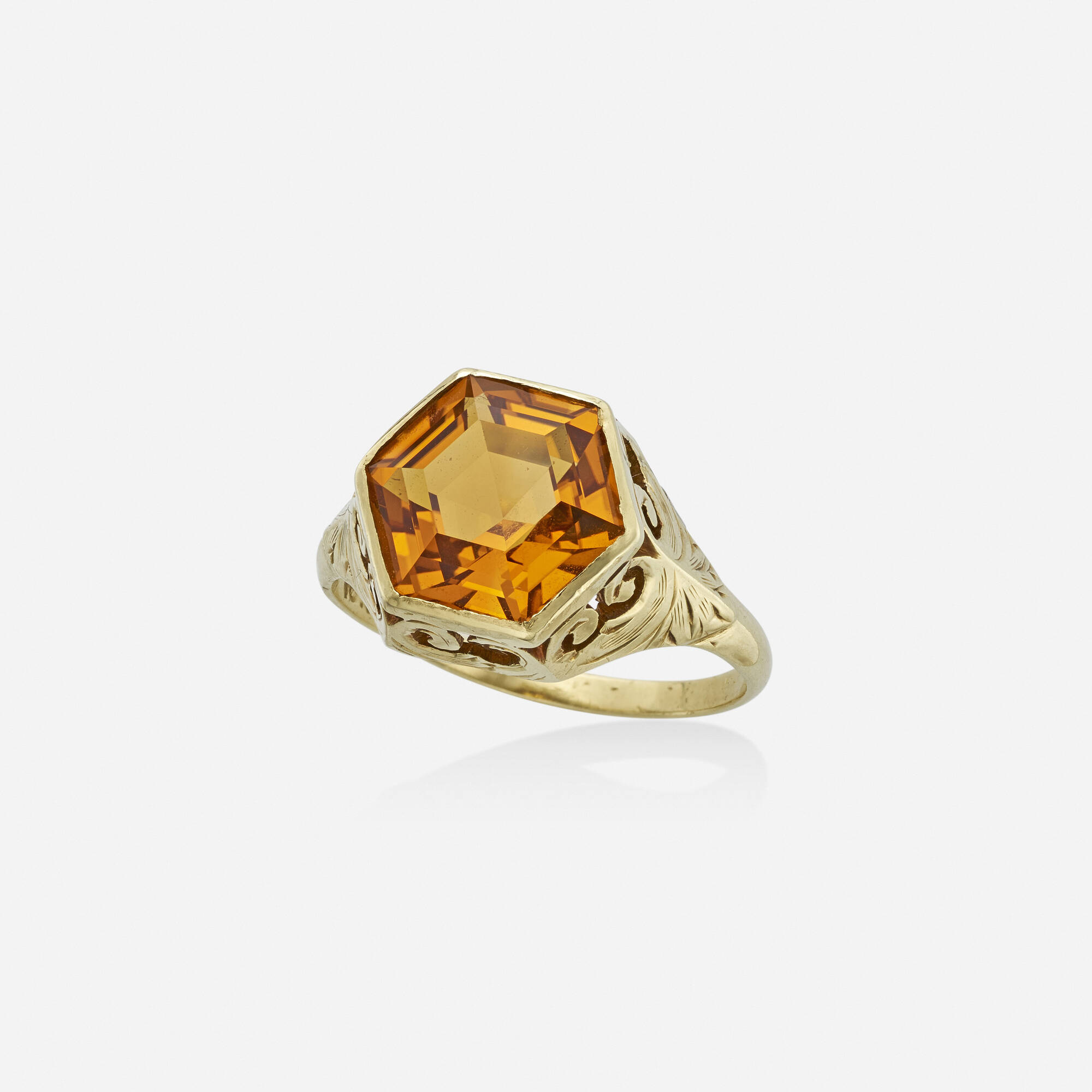177 ART DECO Citrine and low karat gold ring Jewelry Antique to Art Deco 16 April 2024 Auctions Toomey Co. Auctioneers
